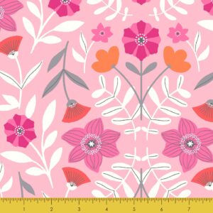 Stitch & Sparkle Fabrics, Modern Scandinavian, Daffodil Pink Cotton Fabrics, Quilt, Crafts, Sewing, Cut by The Yard, 44 Inches (SSSF006)