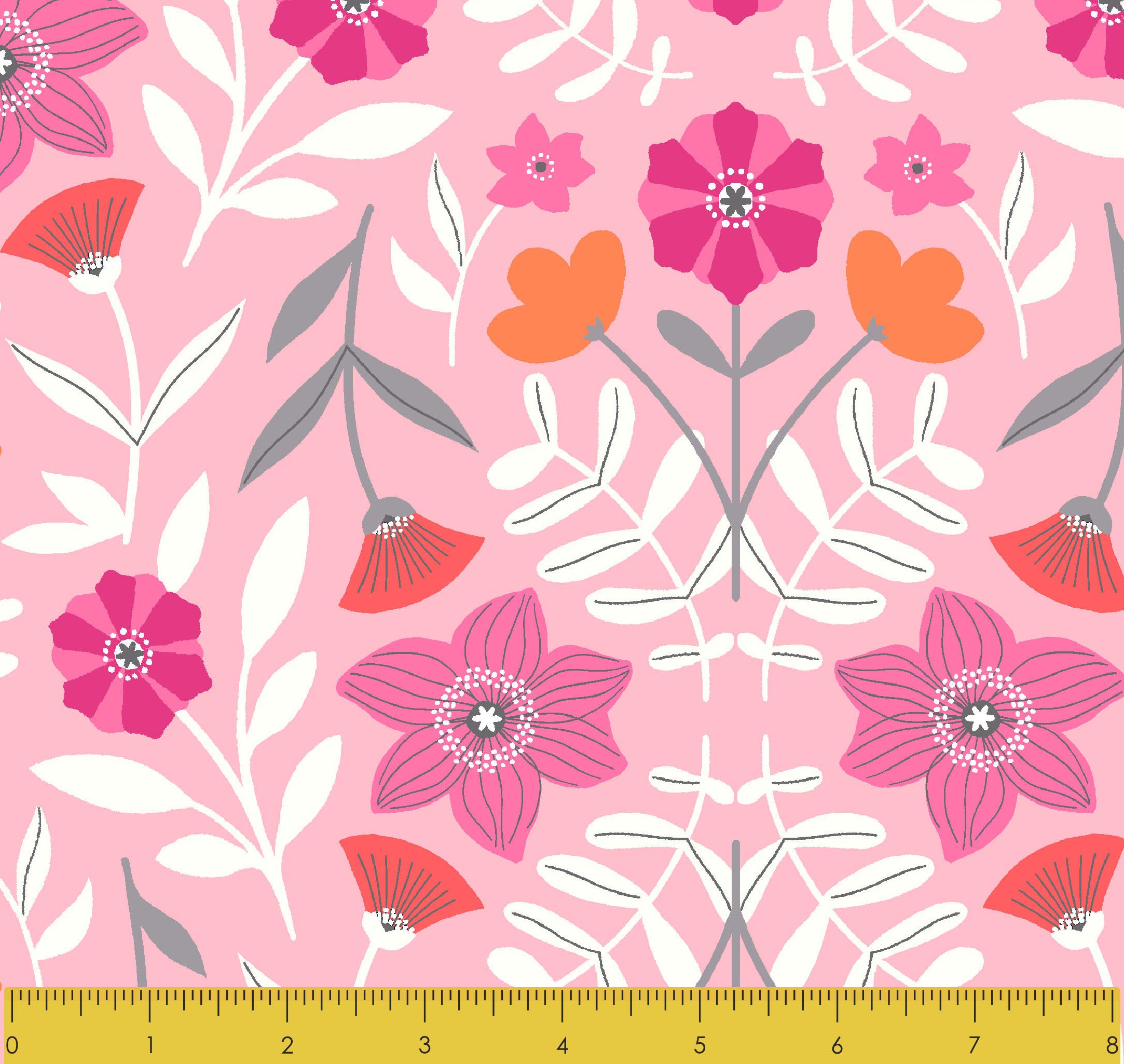 Stitch & Sparkle Fabrics, Modern Scandinavian, Daffodil Pink Cotton Fabrics, Quilt, Crafts, Sewing, Cut by The Yard, 44 Inches (SSSF006)