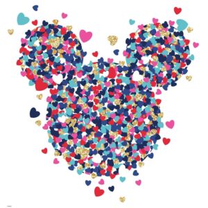 roommates disney minnie mouse heart confetti giant peel and stick wall decals with glitter by roommates, rmk3593gm