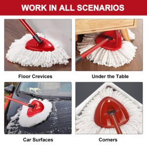 12 Pack Mop Replacement Heads Compatible with Spin Mop, Microfiber Spin Mop Refills, Easy Cleaning Mop Head Replacement