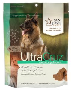 ultracruz canine iron charge plus supplement for dogs, 60 tasty chews