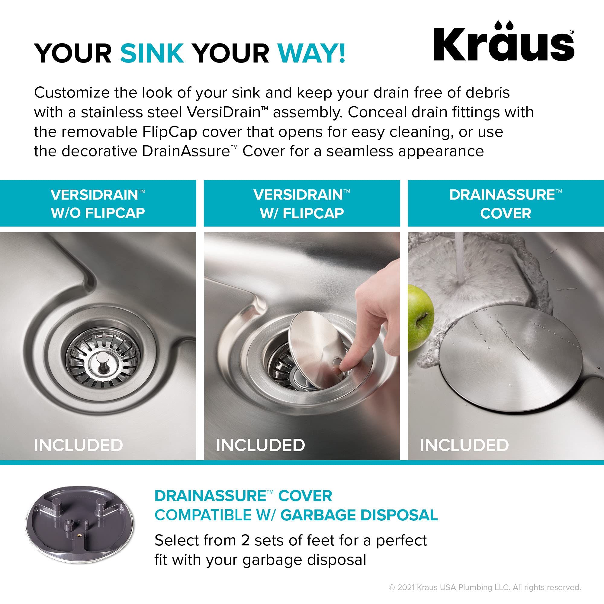 KRAUS Dex 17-Inch Undermount Single Bowl TRU16 Gauge Stainless Steel Kitchen Bar Sink with DrainAssure WaterWay and VersiDrain Assembly in Radiant Pearl Finish, KD1US17B