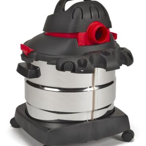 Shop-Vac 5989405 8 Gallon Wet/Dry Vacuum, 6.0 Peak HP, Stainless Steel, 12 Ft Hose, Ideal for Home & Commercial Use