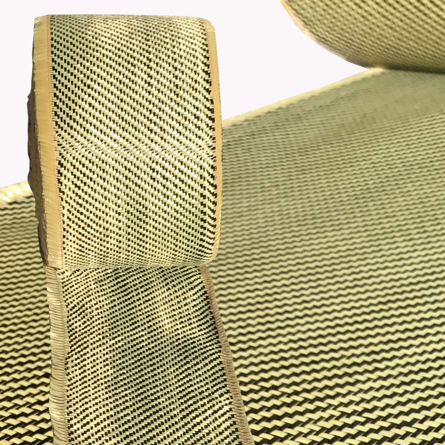 Kevlar FABRIC-2x2 Twill WEAVE-3K/200g (YLW-Blk 1 ft x 4 in)