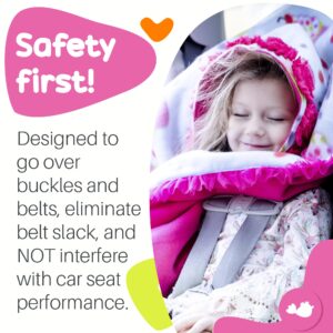 Birdy Boutique Car Seat Poncho for Kids – Safe to Use Over Seat Belts – Reversible Warm and Cozy Blanket – Easy on Easy Off and Doesn’t Impact Car Seat Performance – Cupcake – One Size