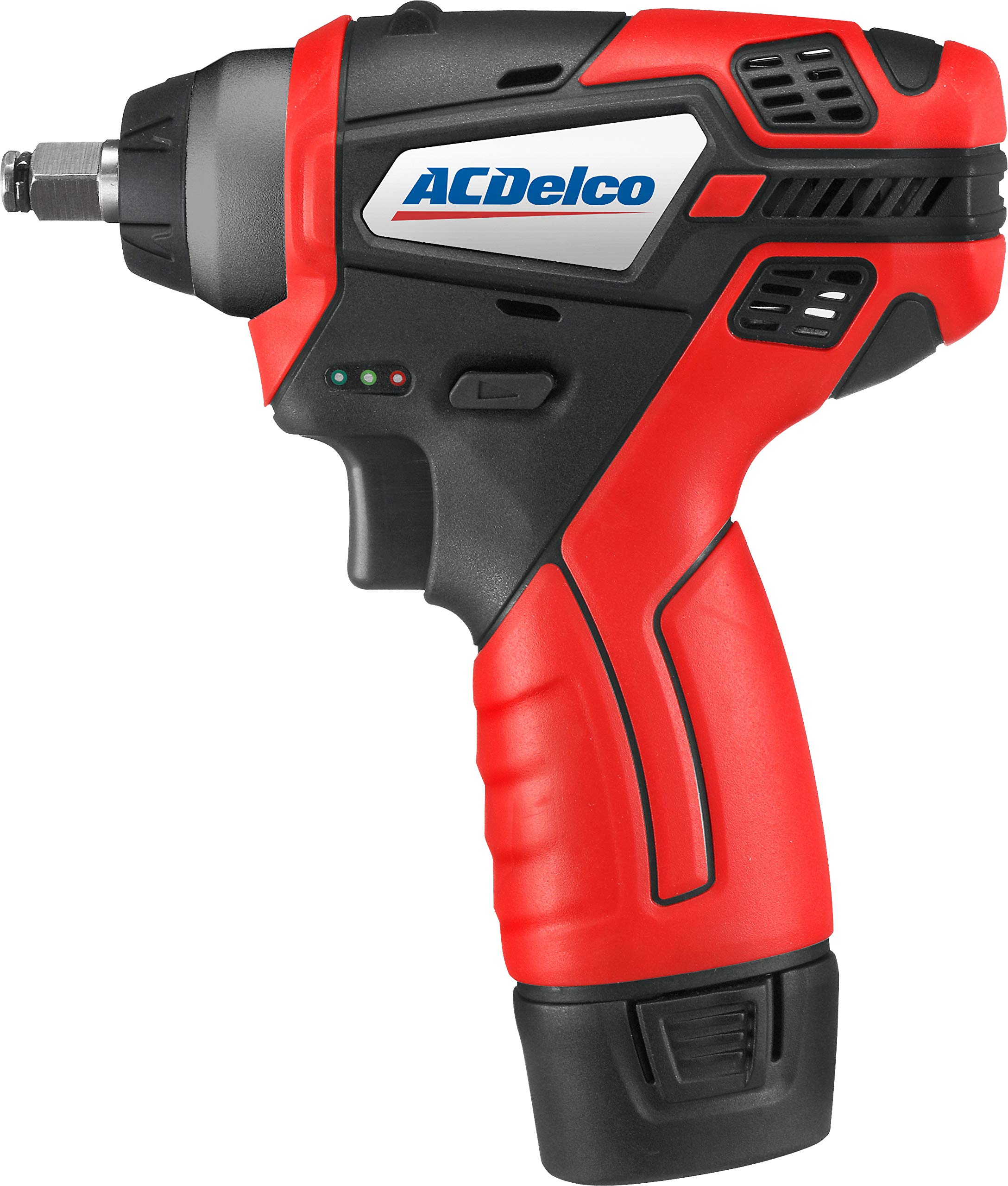 ACDelco 3/8 Power Impact Wrench 90ft-lbs LED Light Cordless Li-ion 12V Max Compact Tool, Kit with 2 Batteries, Charger, G12 Series ARI12104