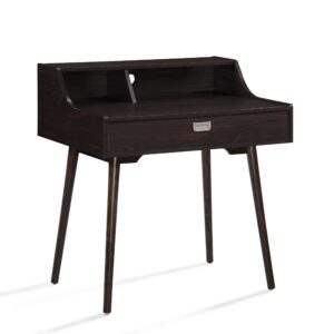 gdfstudio mid century modern finished fiberboard home office desk (wenge)