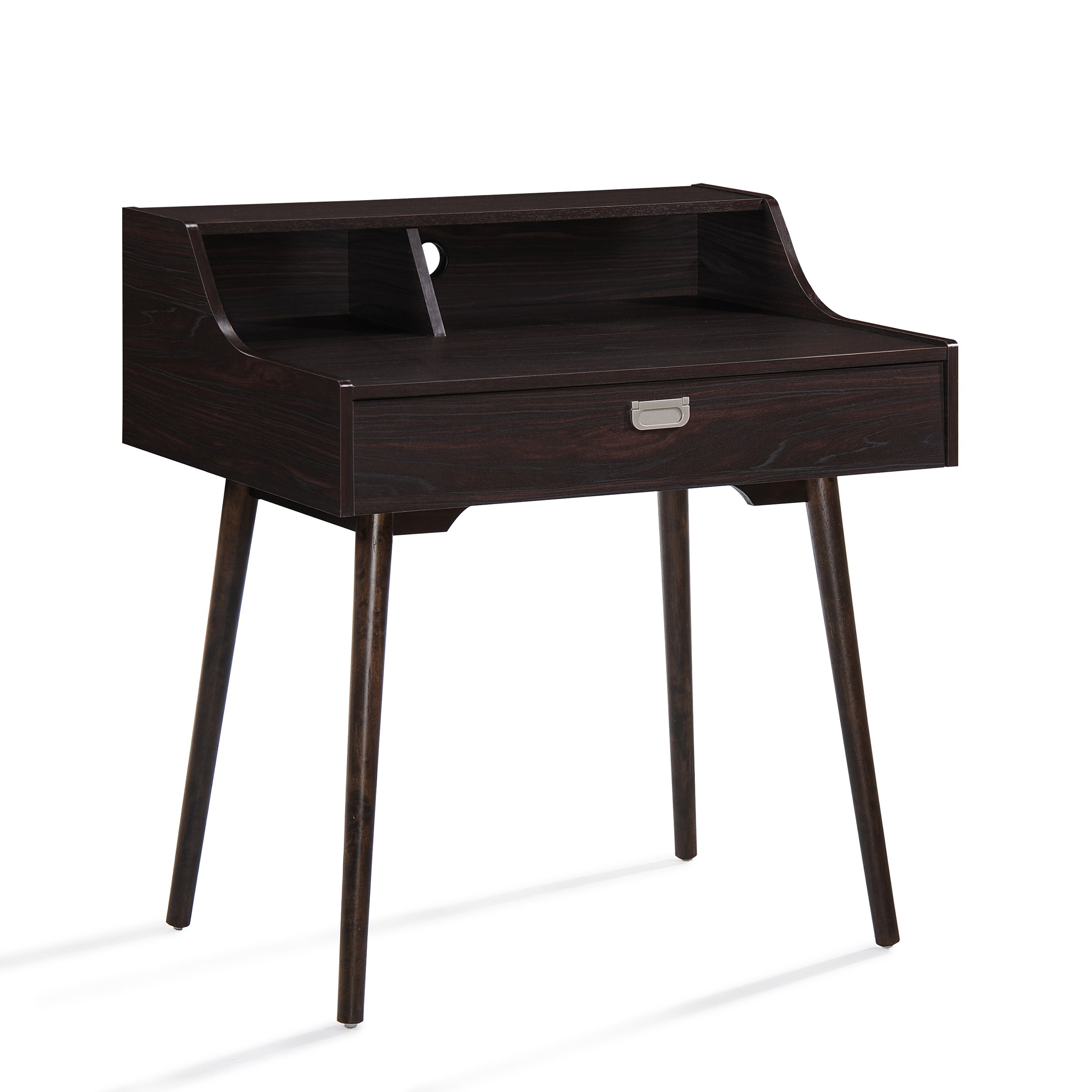 GDFStudio Mid Century Modern Finished Fiberboard Home Office Desk (Wenge)