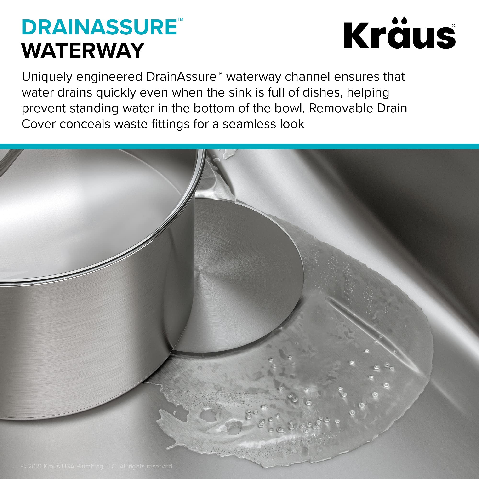 KRAUS Dex 17-Inch Undermount Single Bowl TRU16 Gauge Stainless Steel Kitchen Bar Sink with DrainAssure WaterWay and VersiDrain Assembly in Radiant Pearl Finish, KD1US17B