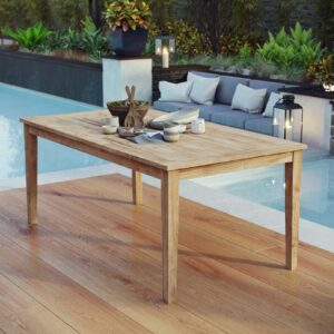 Modway EEI-2717-NAT Marina Premium Grade A Teak Wood Outdoor Patio, 72" Dining Table, Natural