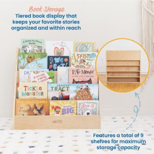 ECR4Kids Streamline Single-Sided Book Display with Storage, Classroom Bookshelf, Natural