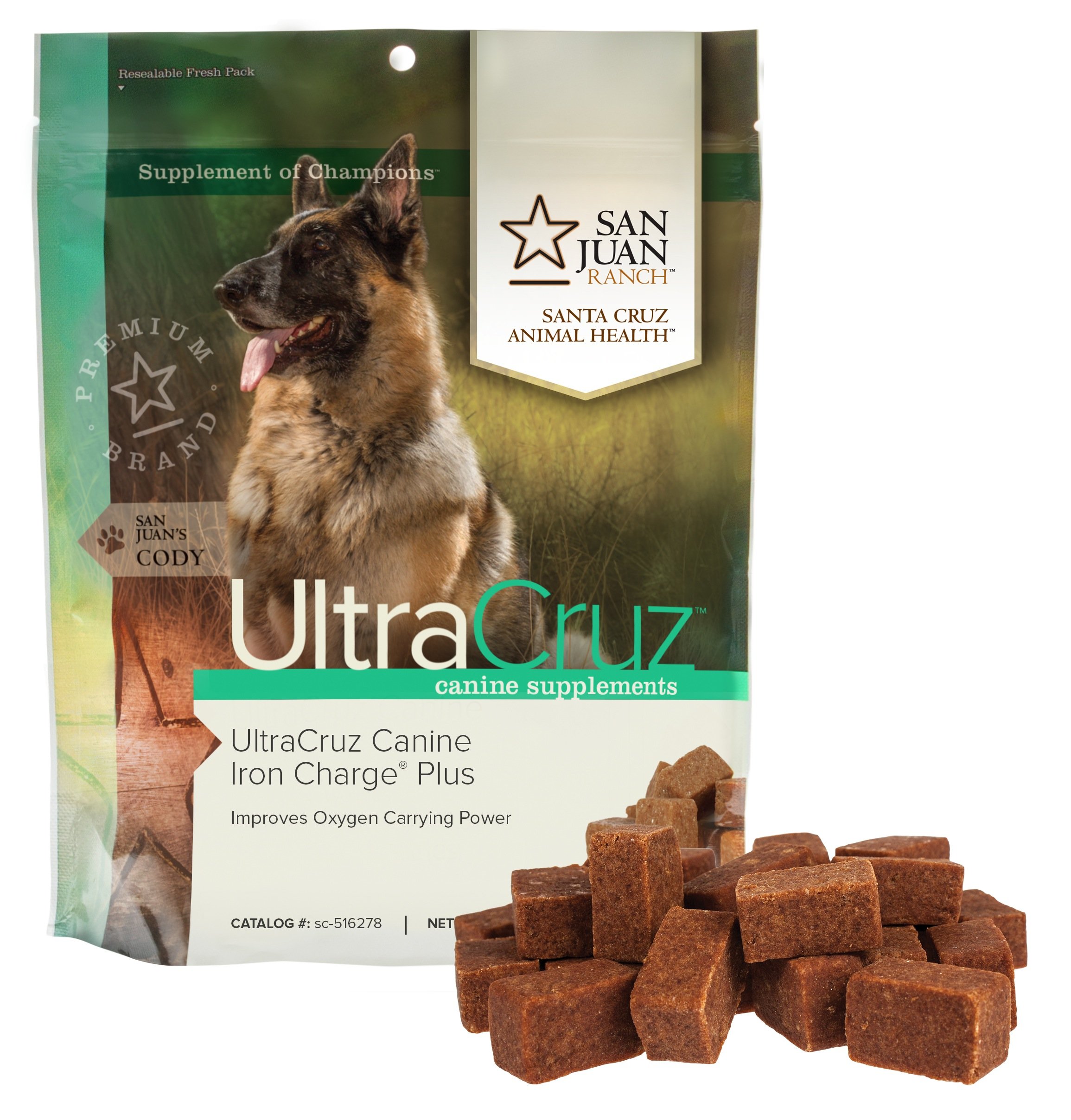 UltraCruz Canine Iron Charge Plus Supplement for Dogs, 60 Tasty Chews