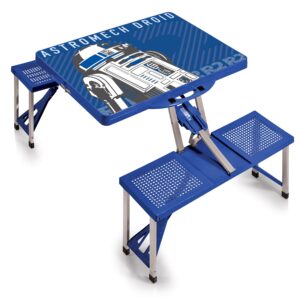 picnic time star wars r2-d2 folding picnic table, camping table, outdoor table with umbrella hole, (royal blue)