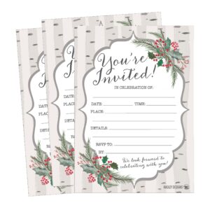 25 christmas party invitations for holiday party invitations - pre christmas dinner invitations winter birthday invitations, christmas party invites adults christmas open house invitations xmas party