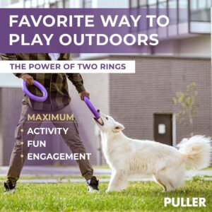 Puller Outdoor Dog Ring Toys - Dog Fetch Toy & Tug of War Dog Toy for Small Medium Large Dogs - Dog Ball & Soft Dog Frisbee Alt - Outside Dog Yard Toys - Big Dog Pull Toy - Dog Agility Jumps Tool