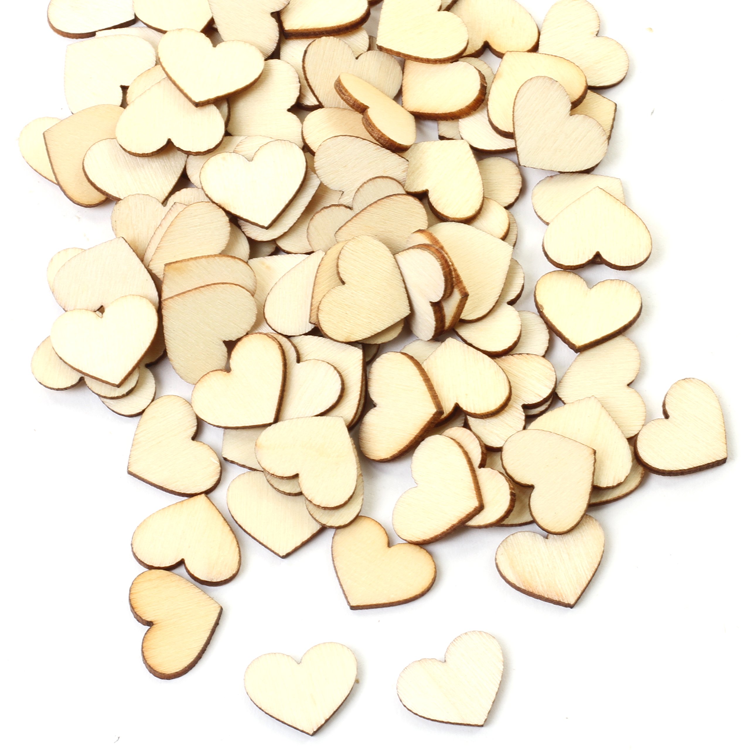 Andaz Press Wooden Heart Confetti,100-Pack, Wood Confetti Hearts for Wedding Bridal Shower Confetti For Tables Baby Shower Rustic Outdoor Kraft Brown Theme Colored Party Supplies