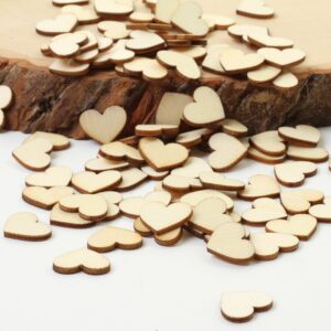 andaz press wooden heart confetti,100-pack, wood confetti hearts for wedding bridal shower confetti for tables baby shower rustic outdoor kraft brown theme colored party supplies