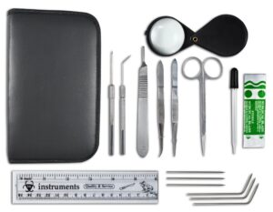 dr instruments plant study & plant research kit, 22 pc - botany dissection kit for lab and field study