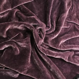 Hand Dyed Silk Velvet Fabric -Fat 1/4 18"x22"- (Deep Purple)