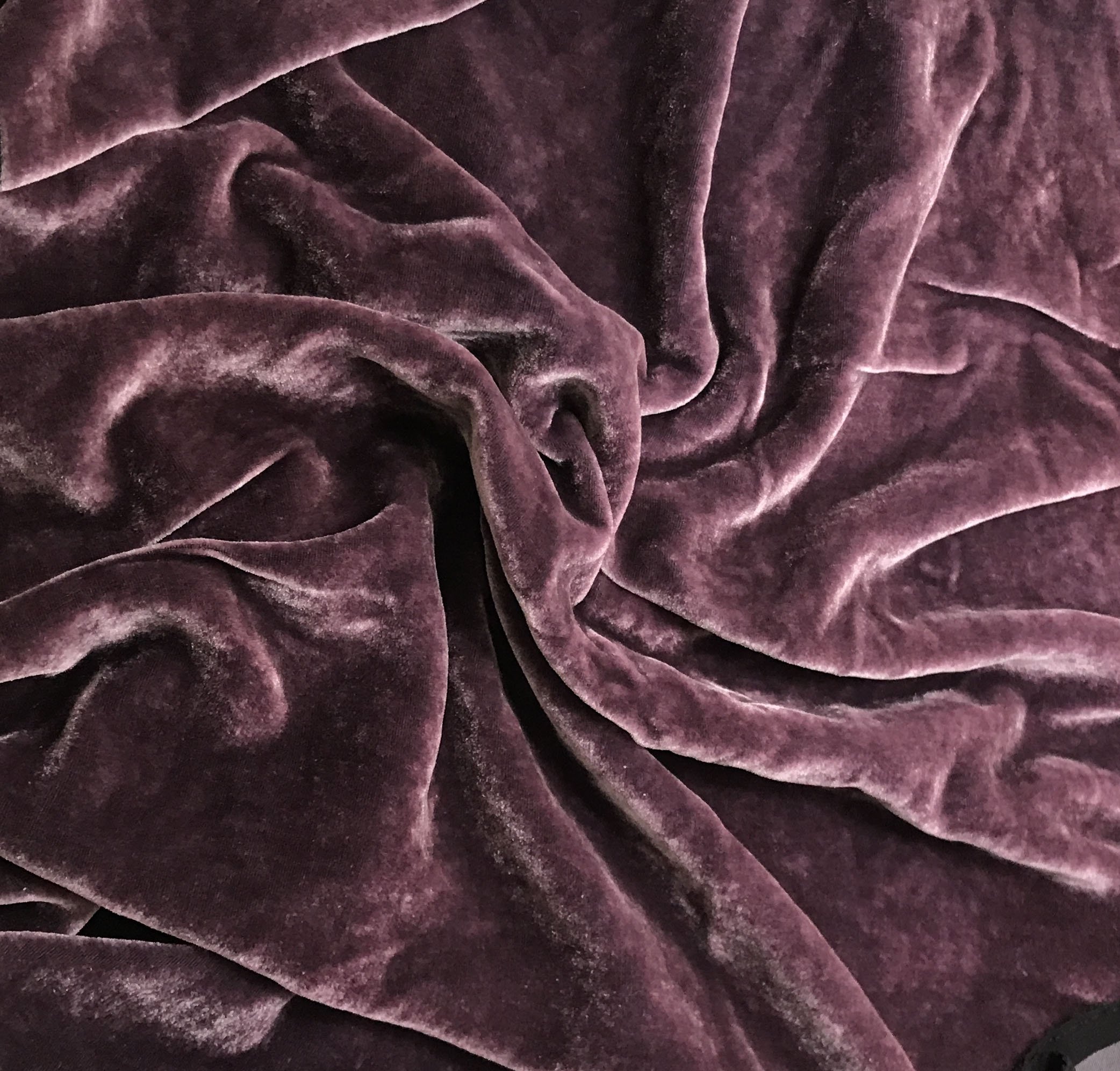 Hand Dyed Silk Velvet Fabric -Fat 1/4 18"x22"- (Deep Purple)