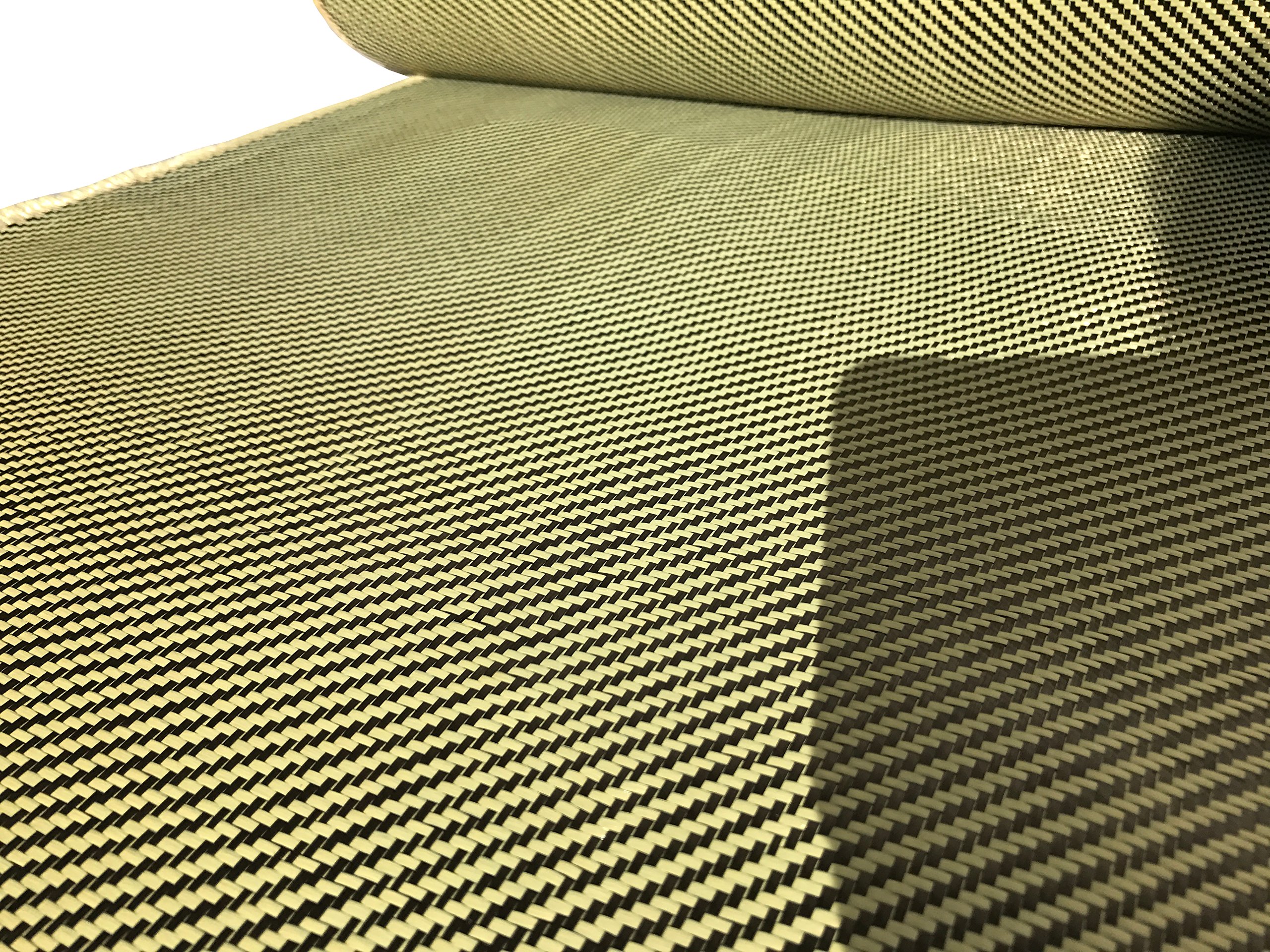 Kevlar FABRIC-2x2 Twill WEAVE-3K/200g (YLW-Blk 1 ft x 4 in)