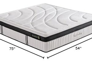 Suiforlun Full Size Mattress, 14 Inch Gel Memory Foam Hybrid Mattress with 7 Premium Layers, Euro Top Luxury Double Bed Mattress in a Box, Cooling Comfort & Pain Reilef, Medium-Firm