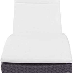 Crosley Furniture Biscayne Reclining Wicker Outdoor Chaise Lounge Chair for Patio, Deck, Backyard, Poolside, White