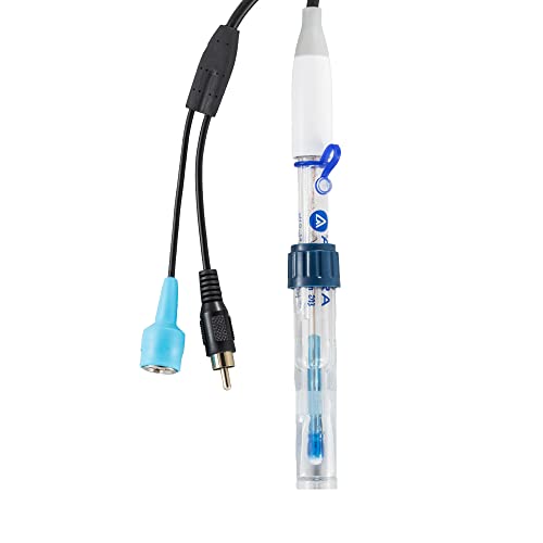 Apera Instruments LabSen 803 Refillable Glass-Body pH Electrode for Purified Water and Low Ion-Concentration Solutions, with Built-in Temperature Sensor, BNC/RCA Connector