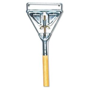 quick change metal head mop handle for no. 20 & up heads, 54in wood handle