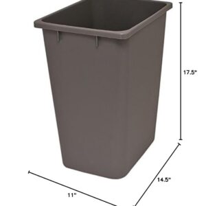 36 Qt. Replacement Waste Bin for Cabinet Recycling Pull Out Trash Organizer (Grey-Metallic Silver)