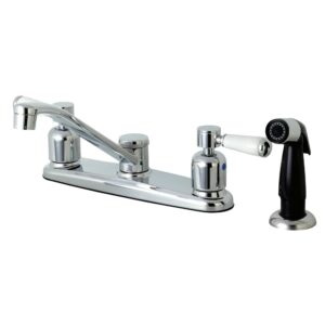 kingston brass fb112dpl paris 8" centerset kitchen faucet, polished chrome