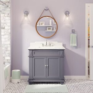 elizabeth 36-inch bathroom vanity (quartz/marine gray): includes marine gray cabinet with stunning quartz countertop and white ceramic sink