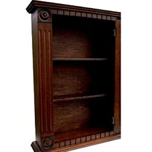 Rosette Dark Walnut Medicine Cabinet/Solid Wood & Handmade/Surface Mount