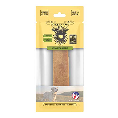 Yellow Yak Yaky Chew | Hard Cheese | Lactose - Soy - Grain - Gluten Free | Medium | for Dogs 35 lbs and Smaller | 1 Chew