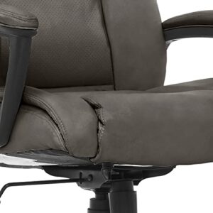 Serta Executive High Back Office Chair with Lumbar Support Ergonomic Upholstered Swivel Gaming Friendly Design, Bonded Leather, Space Gray