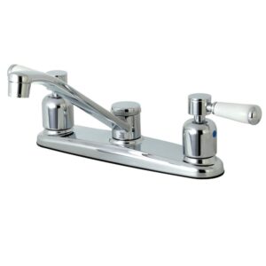 kingston brass fb111dpl paris 8" centerset kitchen faucet, polished chrome