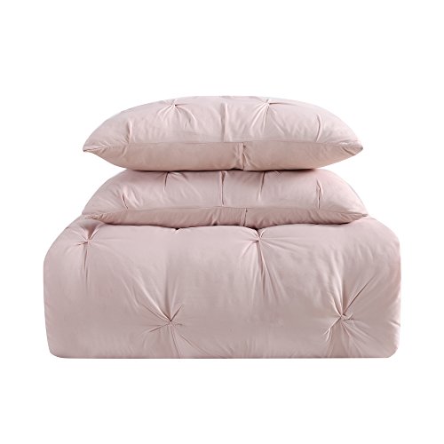 Truly Soft Everyday DCS1969BSKG-18 Pleated Duvet Set,Blush,King