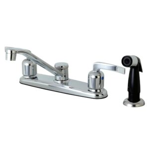 kingston brass fb112efl centurion 8" centerset kitchen faucet, polished chrome