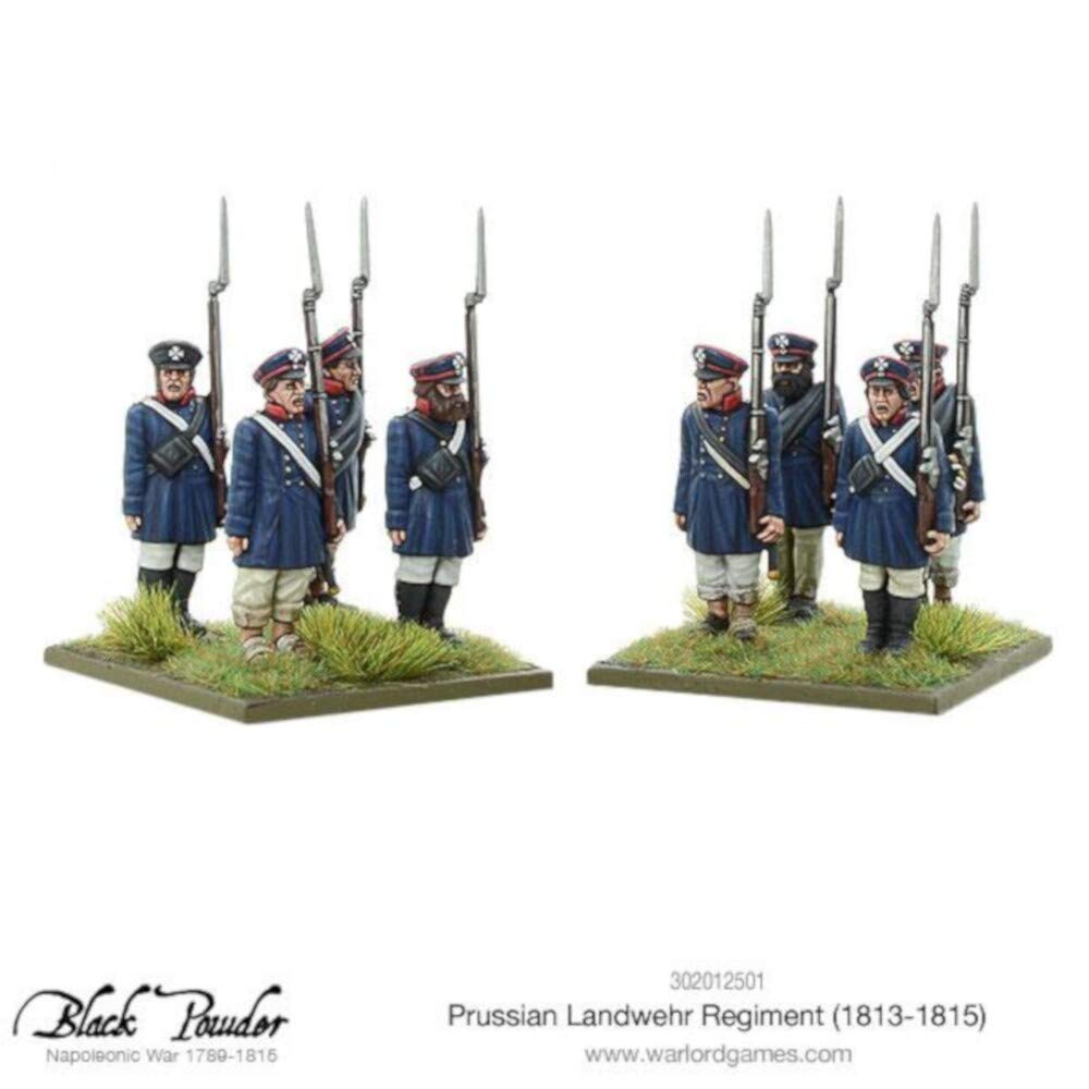 Warlord Black Powder Prussian Landwehr Regiment Napoleonic War 1813-1815 Tabletop Miniatures - Plastic Paintable Miniature 1700-1900 Soldiers Set, Table Top 28mm Military Minifigures for Adults