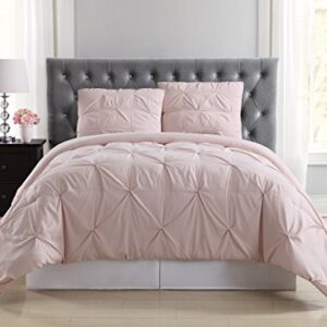 Truly Soft Everyday DCS1969BSKG-18 Pleated Duvet Set,Blush,King