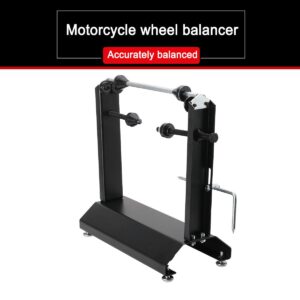 Motorcycle Wheel Balancing Stand, Tire Balancer Stand with Adjustable Truing Pointer, Heavy Duty Wheel Truing Stand for Most Motorbike Wheels Cars Parking Lot Model