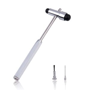 reflex hammer, for neurologic reflex diagnosis and testing - tromner neurological reflex hammer with needle and brush for nurses, ems, medical students, emergency room by qiyun - black