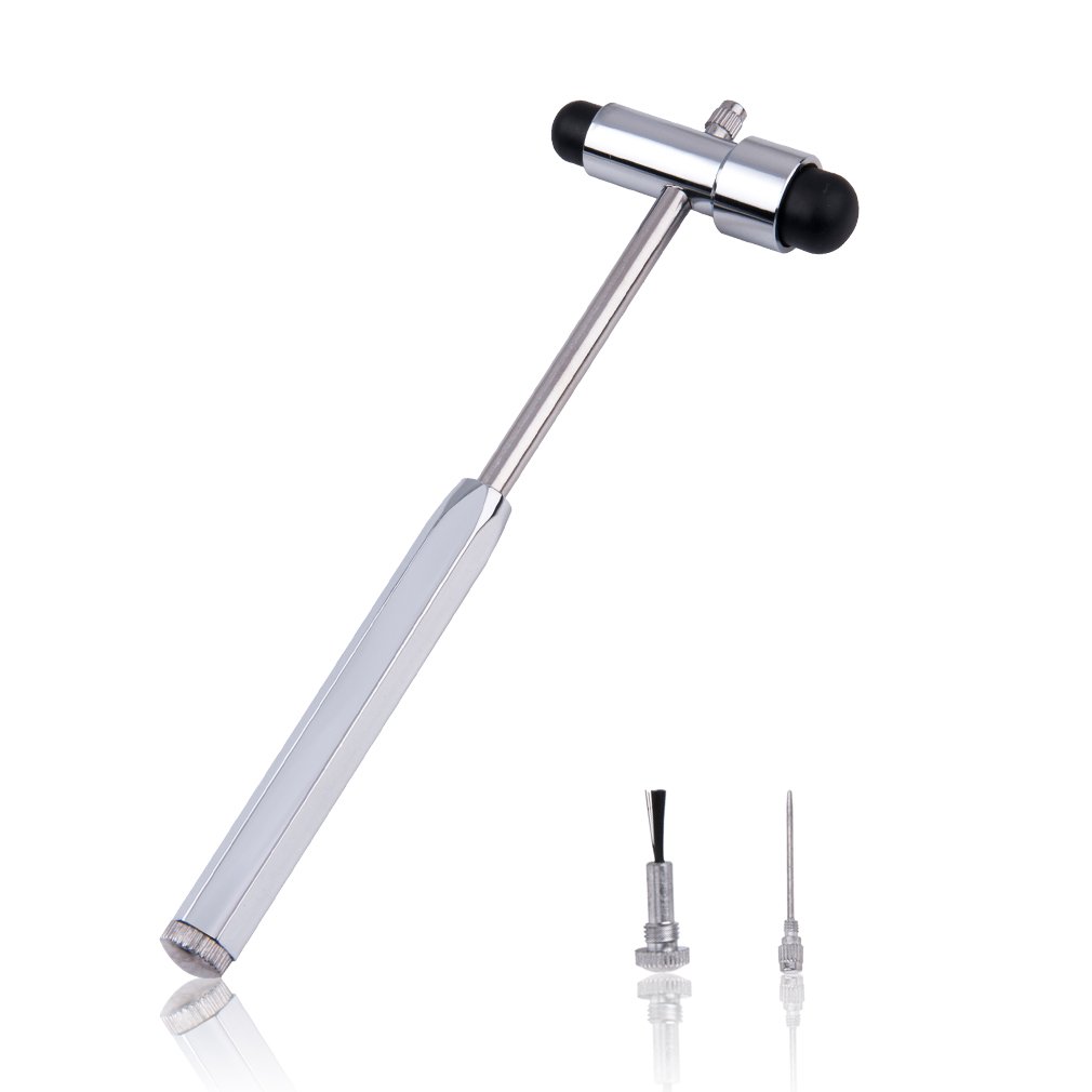 Reflex Hammer, for Neurologic Reflex Diagnosis and Testing - Tromner Neurological Reflex Hammer with Needle and Brush for Nurses, EMS, Medical Students, Emergency Room by QIYUN - Black