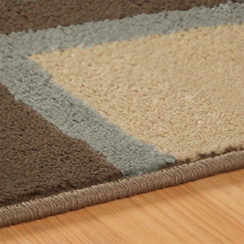 Superior Indoor Area Rug, Jute Backing, Modern Plush Rugs for Entryway, Living Room, Kitchen Floors, Bedroom, Hallway, Office Floor Cover, Abstract Rugs, Cobblestone Collection,4' x 6', Brown Beige