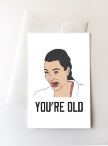 2 pack - crying you're old birthday cards funny meme internet reality tv star (4.25x5.5 inch)