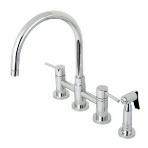 kingston brass ks8271dlbs concord bridge kitchen faucet, polished chrome