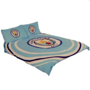 manchester city fc pulse 2 piece uk double/us full sheet set, 1 x double sided sheet and 2 x pillowcases