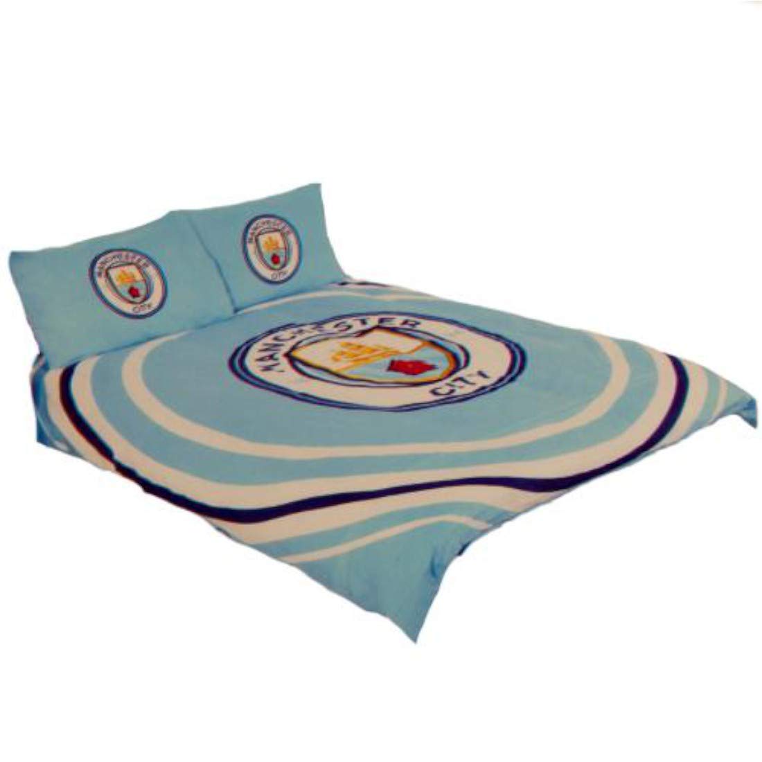 Manchester City FC Pulse 2 Piece UK Double/US Full Sheet Set, 1 x Double Sided Sheet and 2 x Pillowcases