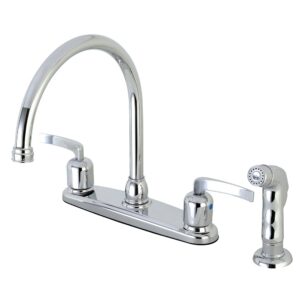 kingston brass fb791eflsp centurion 8" centerset kitchen faucet, polished chrome