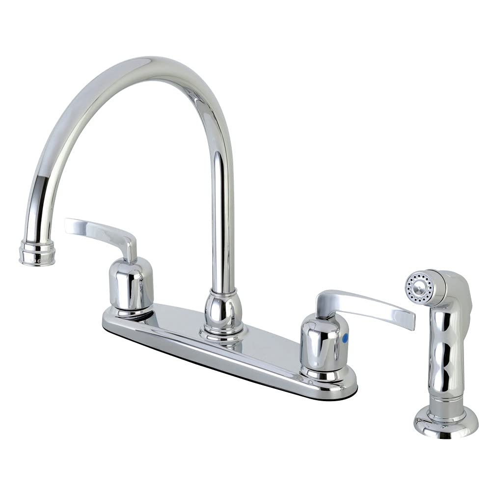 Kingston Brass FB791EFLSP Centurion 8" Centerset Kitchen Faucet, Polished Chrome